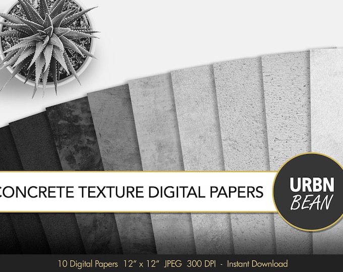 Concrete Digital Paper. Black and White, Concrete Wallpaper Background ...