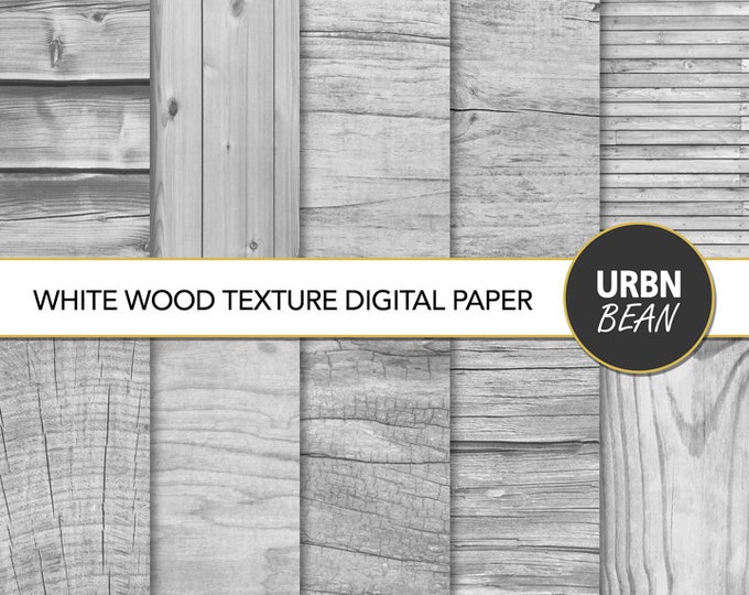 White Wood Digital Paper, Wood Scrapbooking Background, Distressed ...