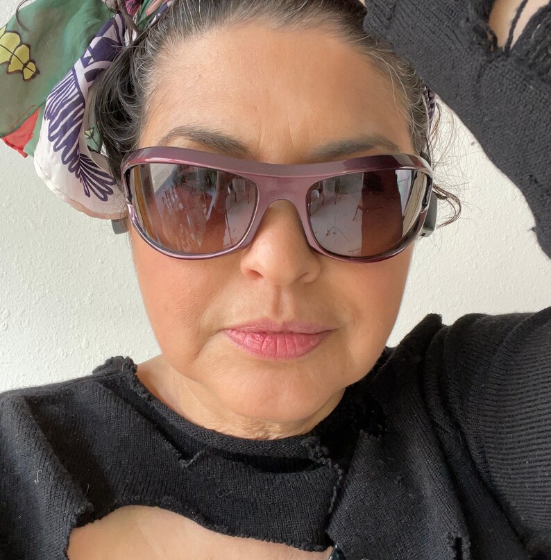 Bold Purple Plastic Shield Sunglasses Exalt Cycle Deadstock | Etsy