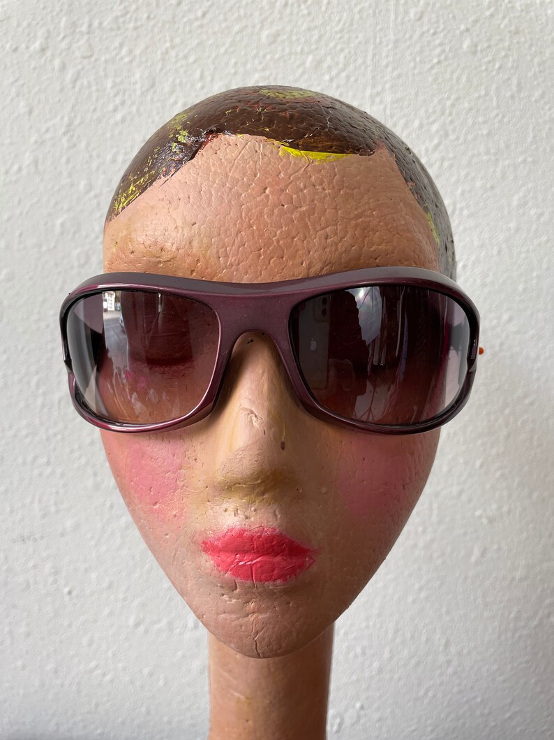 Bold Purple Plastic Shield Sunglasses Exalt Cycle Deadstock | Etsy