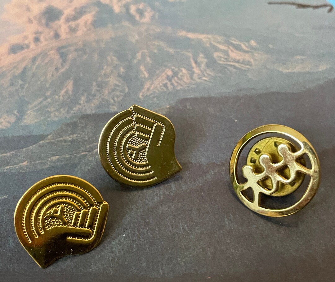 Vintage United Way Gold Tie Tack Pins SET OF 3 UA World Campaign E A ...