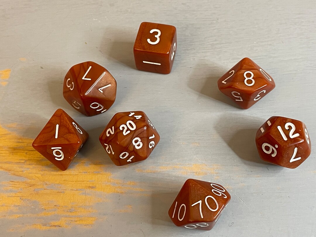 Dungeons Dragons RPG Dice Cocoa Brown LOT OF 7 Vintage 1980s Games - Etsy