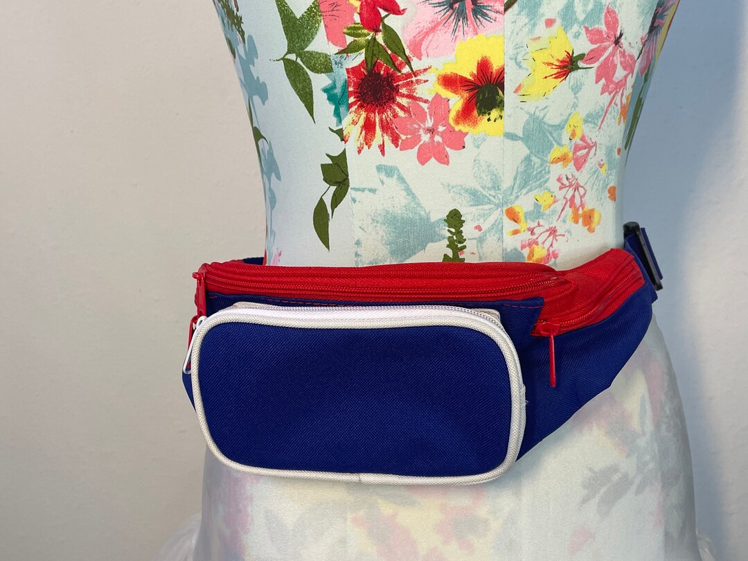 Red White Blue Colorblock Fanny Pack Vintage Y2K Unisex Travel Bag ...