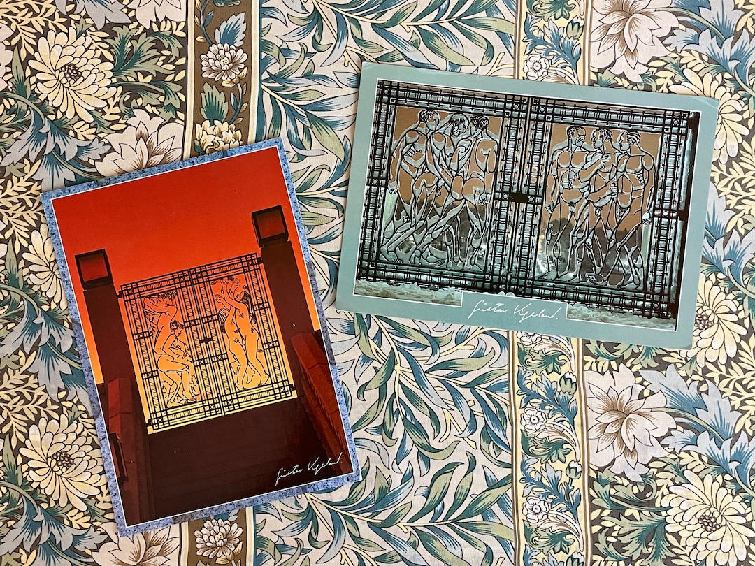 Vigeland Park Oslo Wrought Iron Fence Postcards PAIR Gustav Vigeland ...