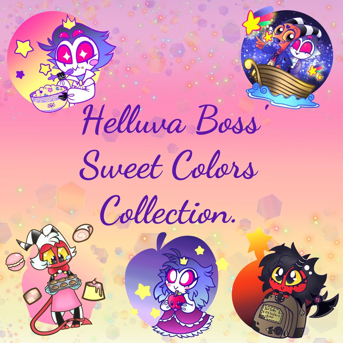 Helluva Boss' Sweet Collection Rainbow Holographic Acrylic and Pins. - Etsy