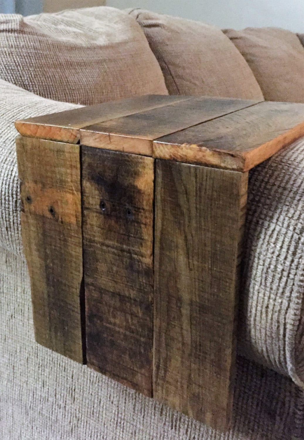 Reclaimed Pallet Wood Couch Arm Sleeve Table - Etsy Australia