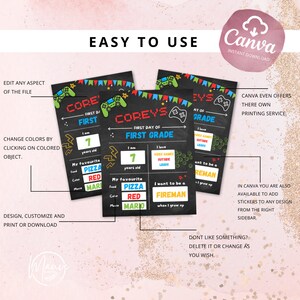 Gamer Back to School Sign | First Day of School | Printable Reusable ...