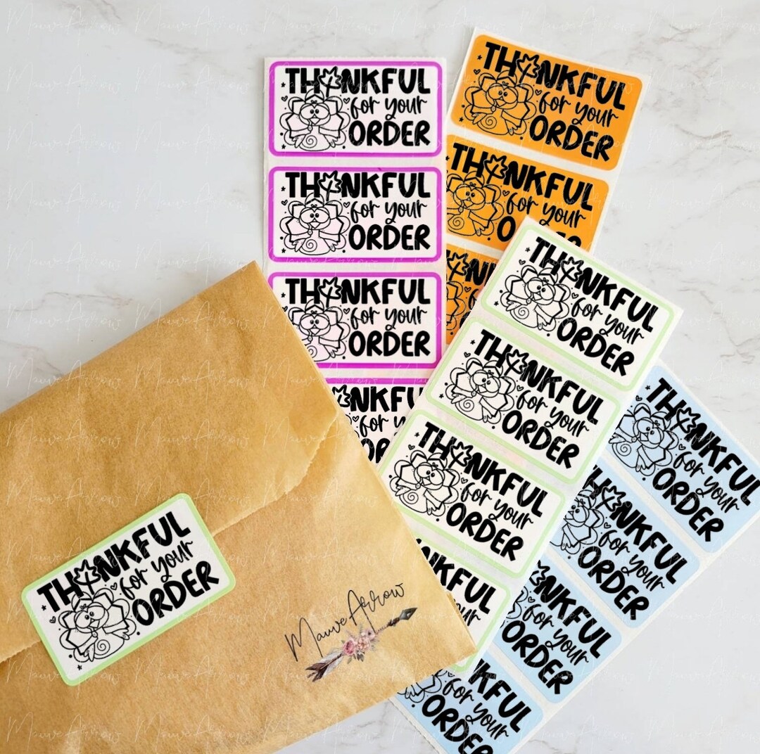 Thankful for Your Order Packing Stickers Labels Shipping - Etsy