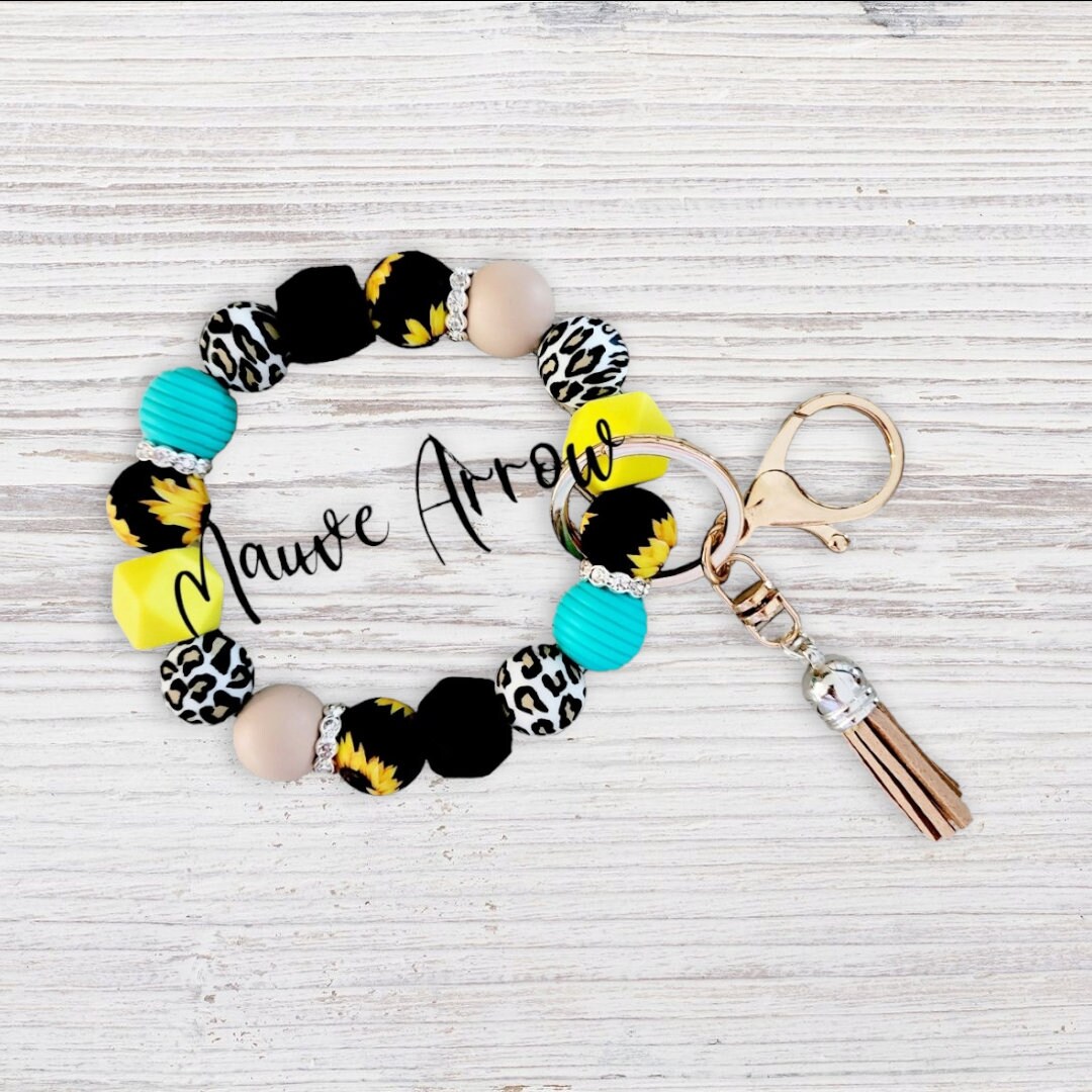 Western Chick Wristlet Keychain, Custom Keychain for Women, Stretchy ...