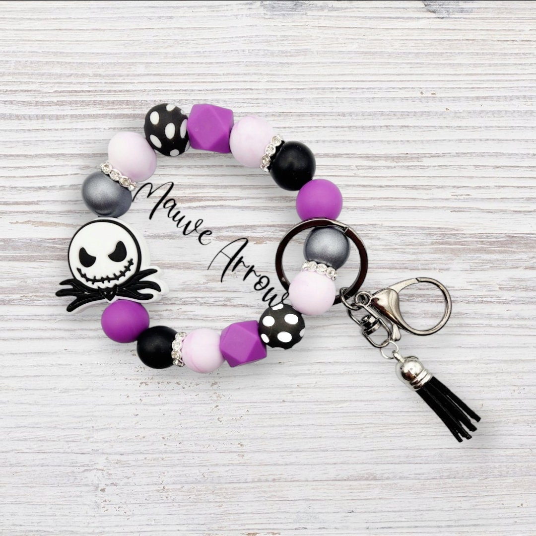 Nightmare Jack Wristlet Keychain, Custom Keychain for Women, Stretchy ...