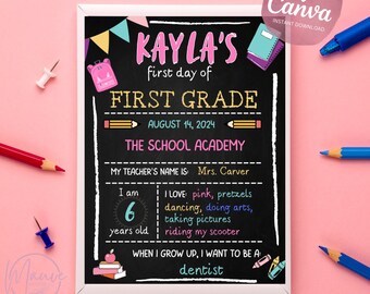 Gamer Back to School Sign First Day of School Printable Reusable ...