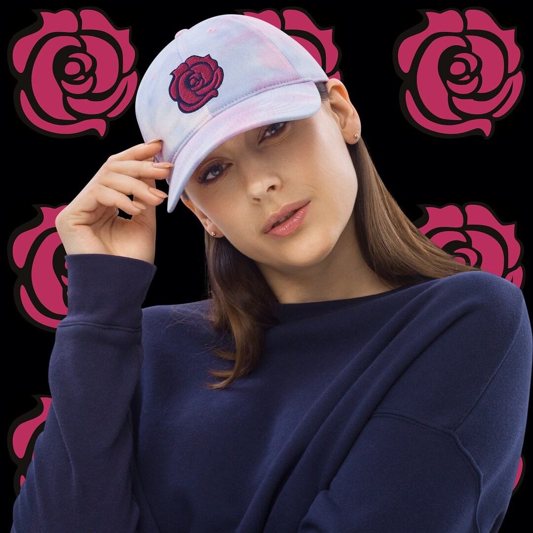 Rose Crest EMBROIDERED Hat Tie Dye Cap Flower Embroidery - Etsy