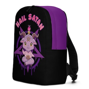 BABY BAPHOMET School Bag Yami Kawaii Pastel Goth Backpack Hail Satan ...