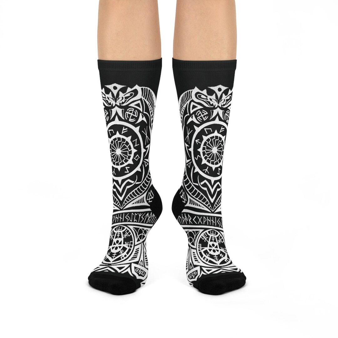 VIKING Socks || Norse Warrior Valknut Odin Loki LARP || Nordic Feet ...