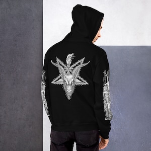 BAPHOMET 666 Hoodie | Nazarene Crucified | Black Death Metal | Satanic ...