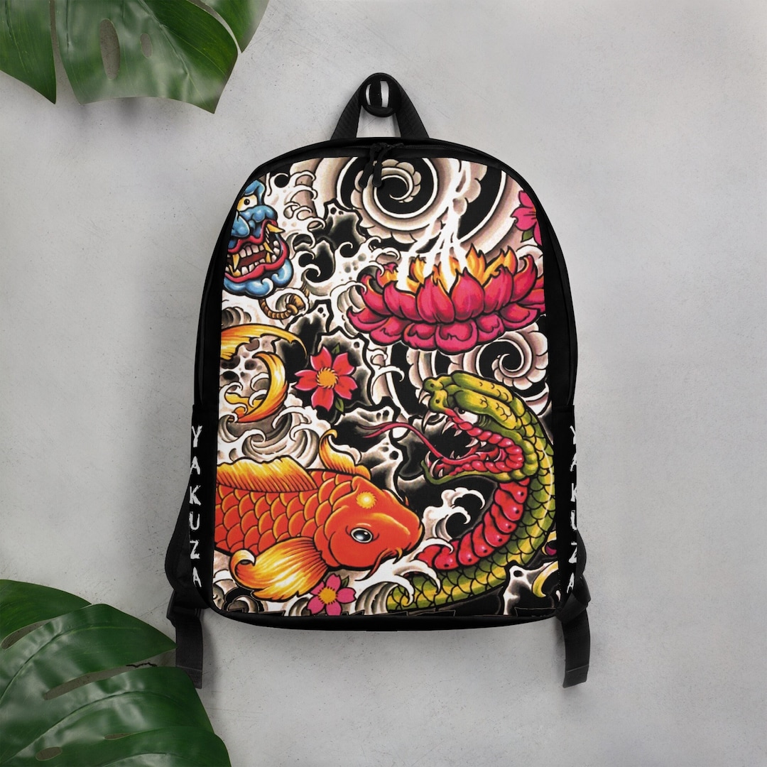 YAKUZA School Bag Japanese Mafia Backpack Oni Demon Koi - Etsy