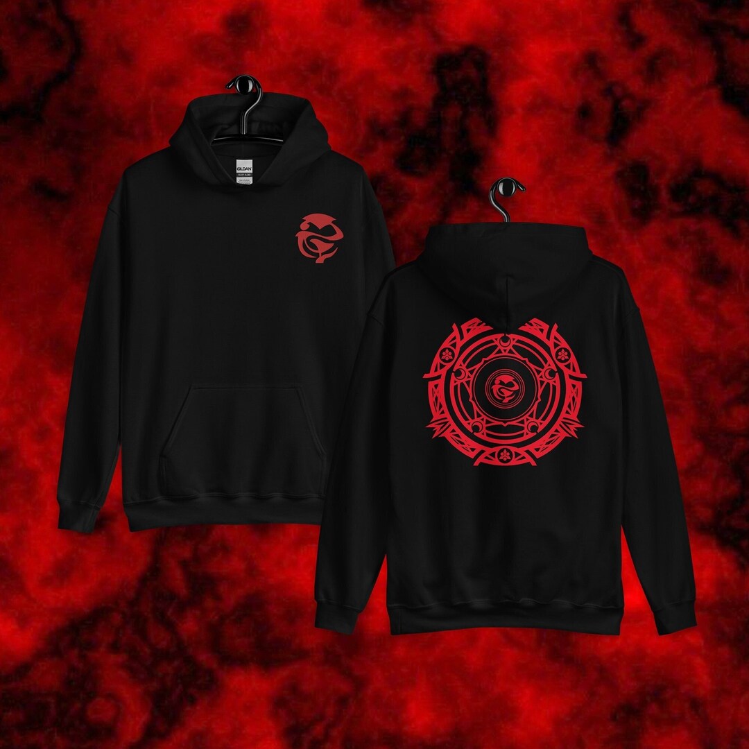 EMBROIDERED Crimson Rose Hoodie Red Rose Embroidery Ecchi Devilcore ...