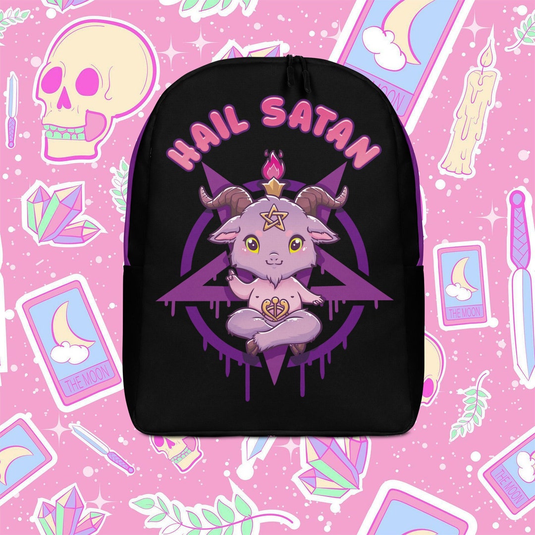 BABY BAPHOMET School Bag Yami Kawaii Pastel Goth Backpack Hail Satan ...