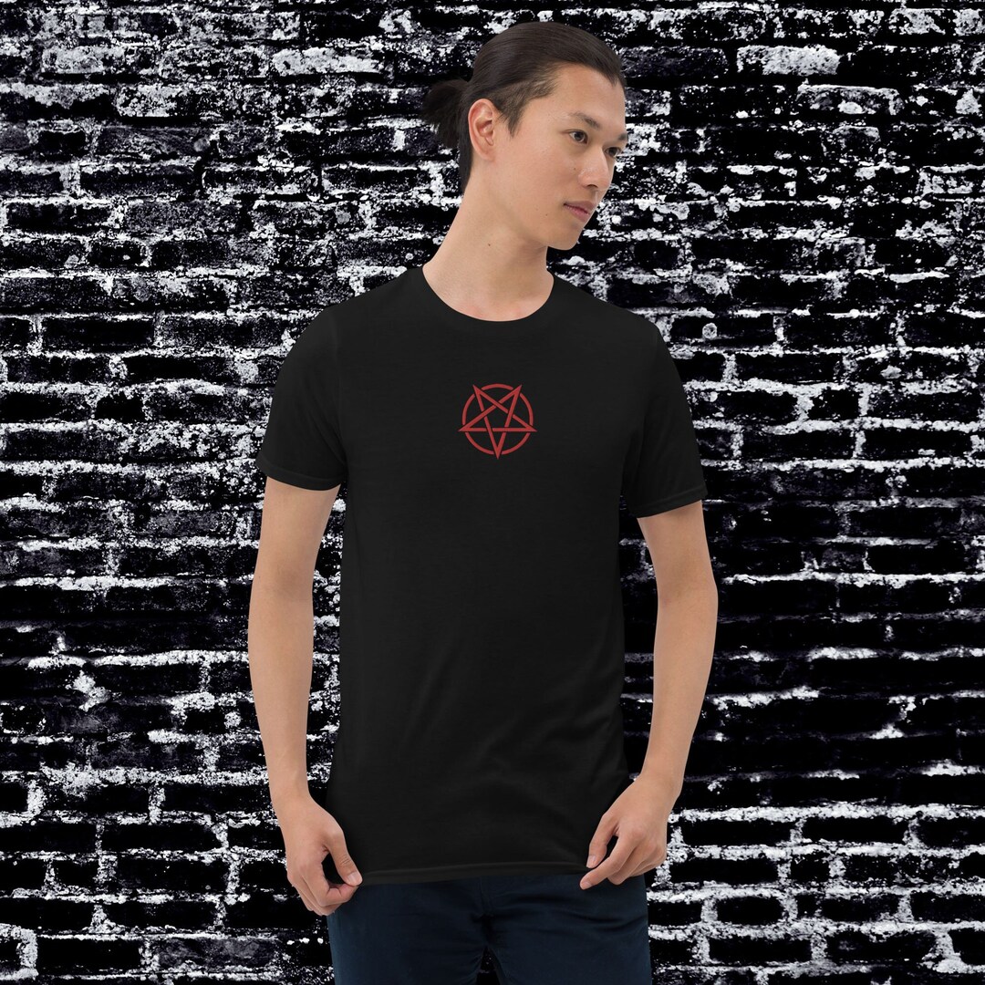 Pentagram EMBROIDERED Tshirt Gurokawa Goth Aesthetic Black Metal ...