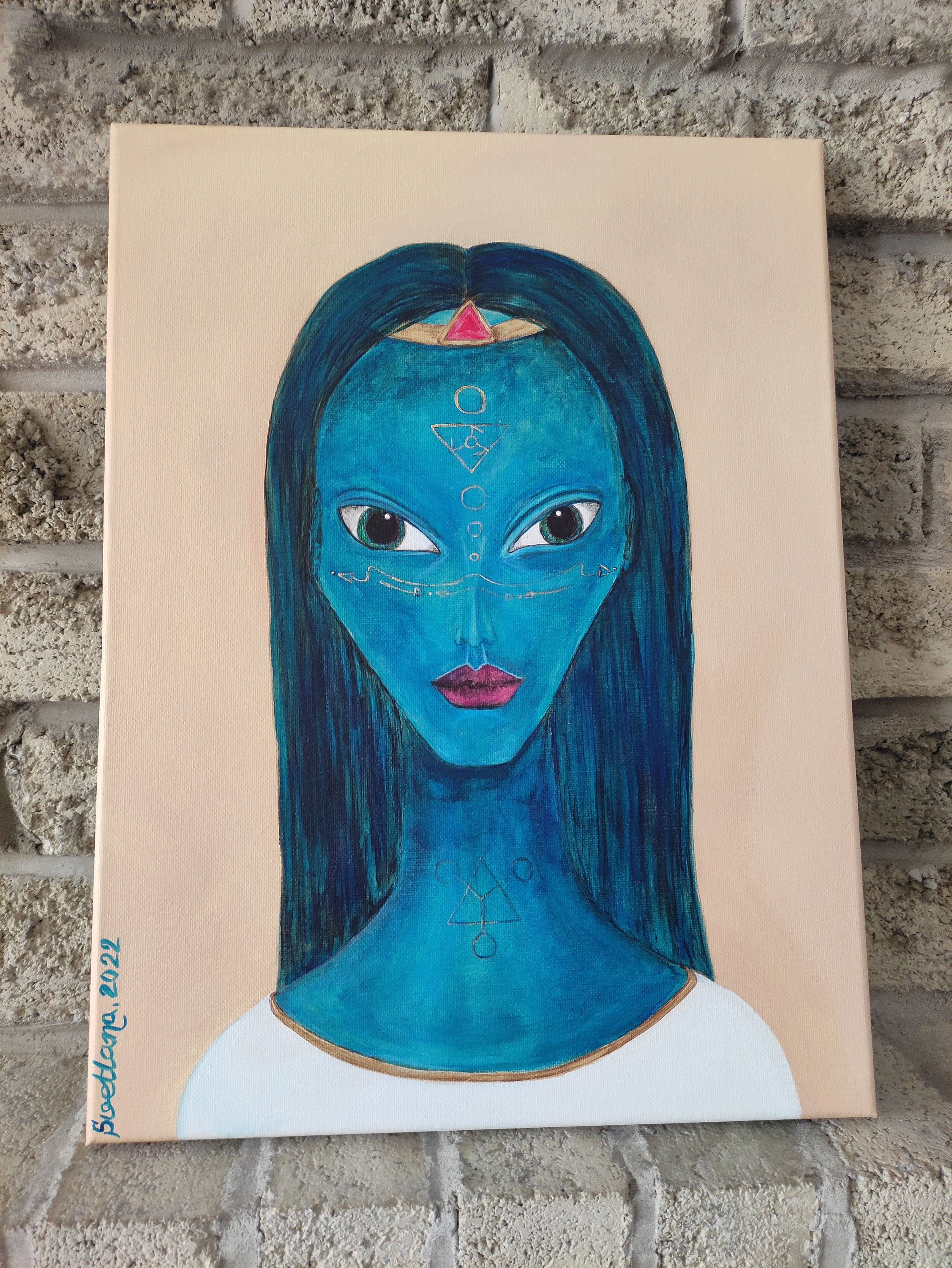Lady Alien Original Acrylic Painting Signed by Artist - Etsy