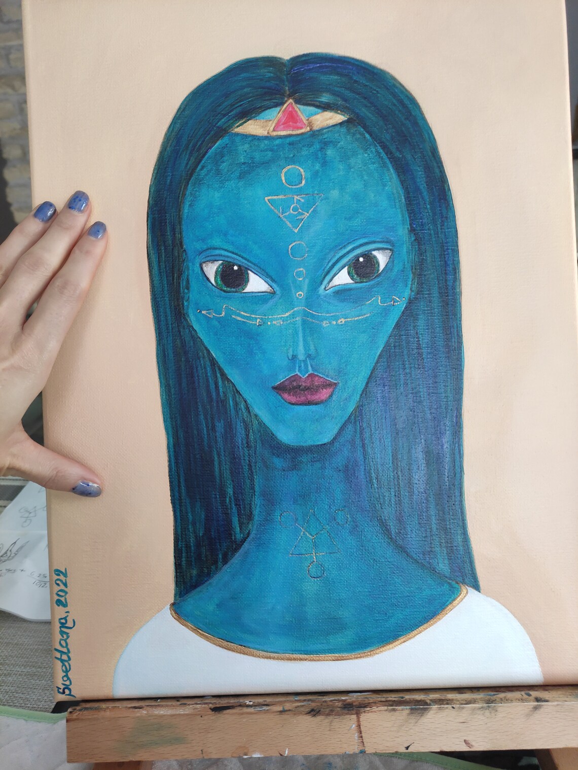 Lady Alien Original Acrylic Painting Signed by Artist - Etsy