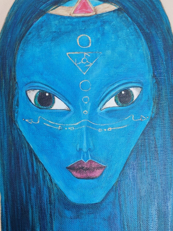 Lady Alien Original Acrylic Painting Signed by Artist | Etsy