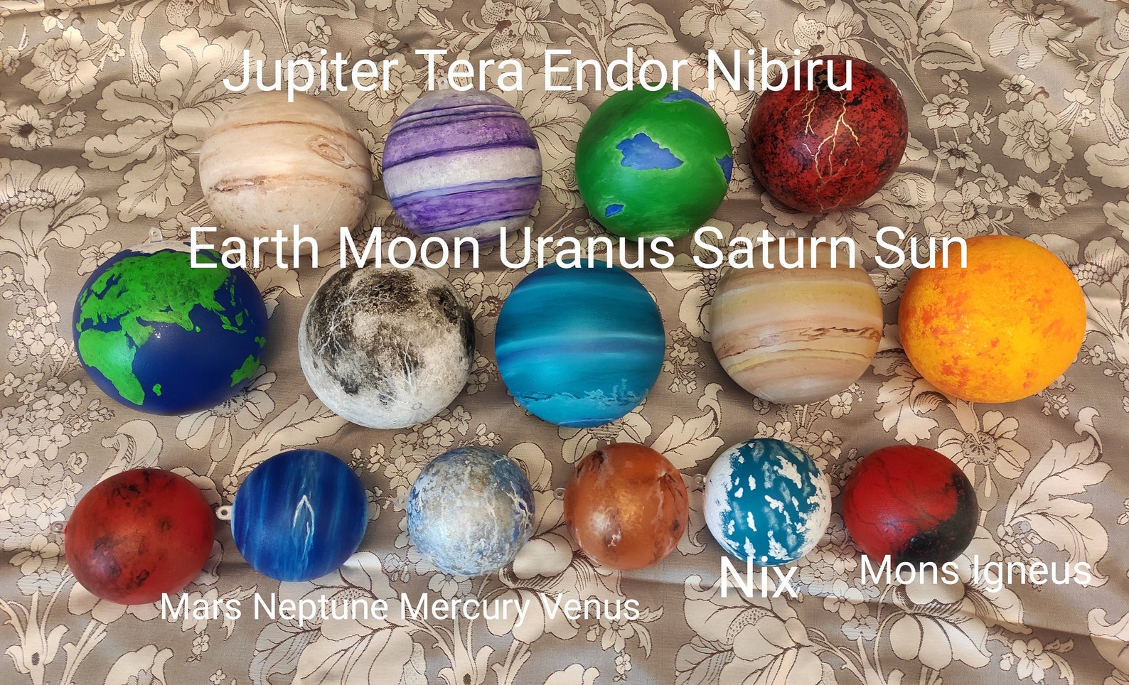 Planets Made to order 100mm hand painted planets set of 6 | Etsy