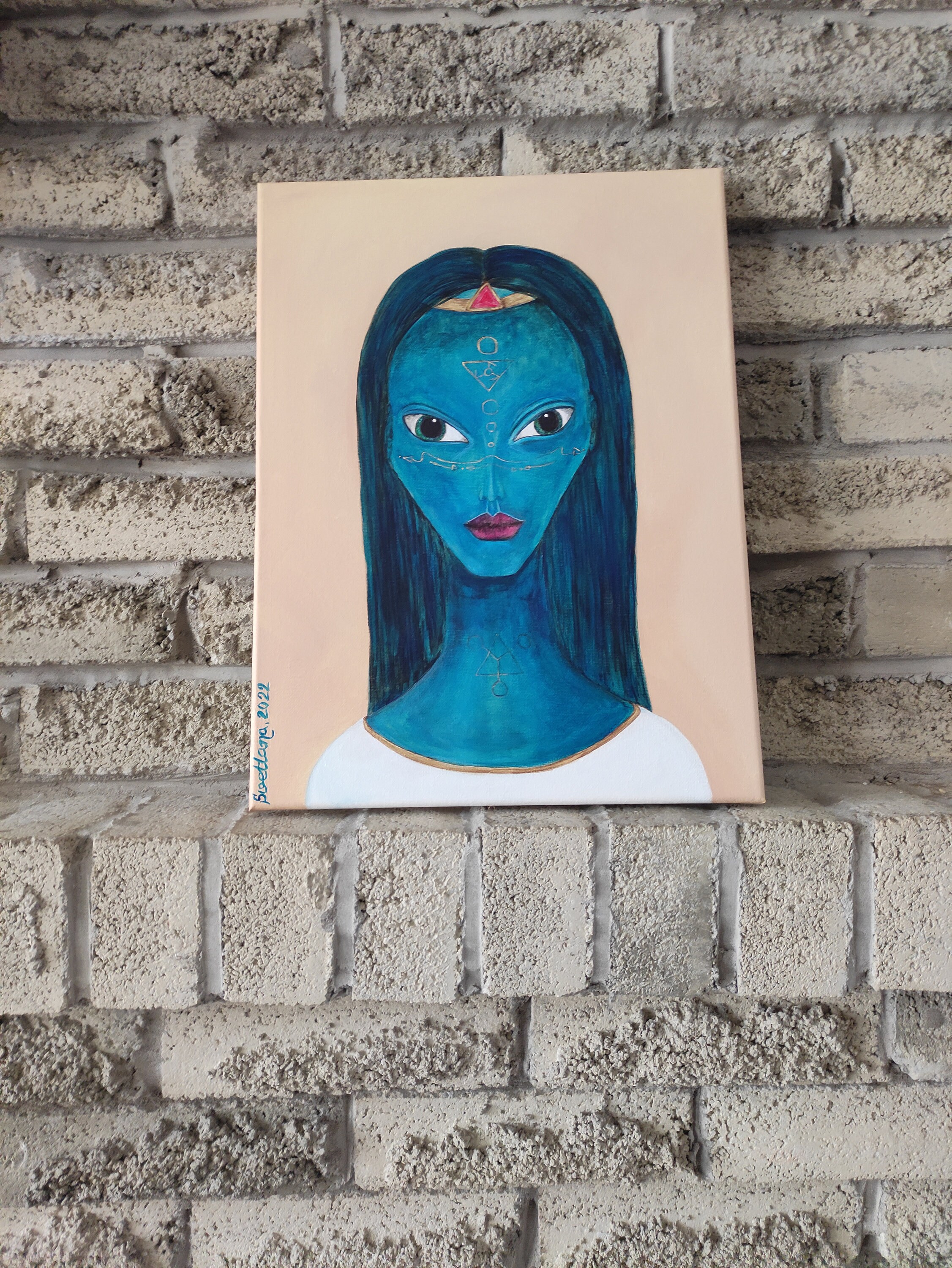 Lady Alien Original Acrylic Painting Signed by Artist - Etsy
