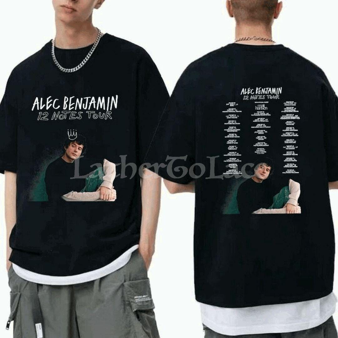 Alec Benjamin 12 Notes Tour 2024 Shirt Alec Benjamin Fan Shirt 2 Sided ...