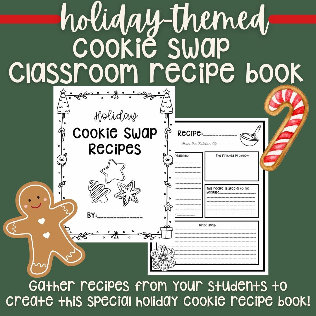 Cookie Swap Recipe Book, Classroom Cookie Recipes, Classroom Cookbook ...