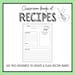 Classroom Recipe Book, Class Cookbook, Recipe Template Page, Holiday ...