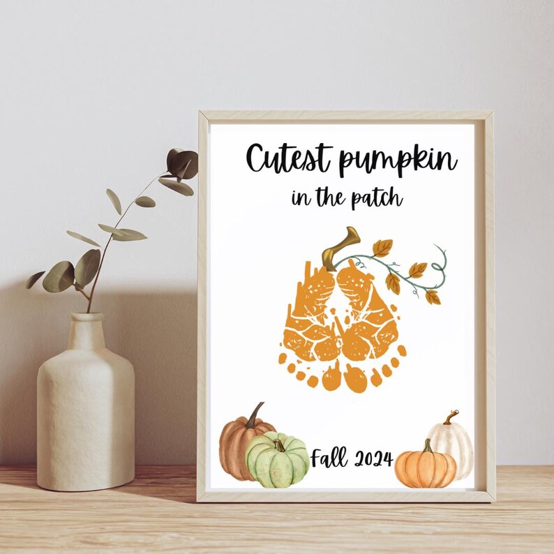 Cutest Pumpkin Hand Print Art Craft for Kids Fall October Painting With ...