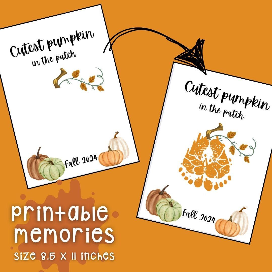 Cutest Pumpkin Hand Print Art Craft for Kids Fall October Painting With ...