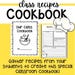 Classroom Recipe Book, Class Cookbook, Recipe Template Page, Holiday ...