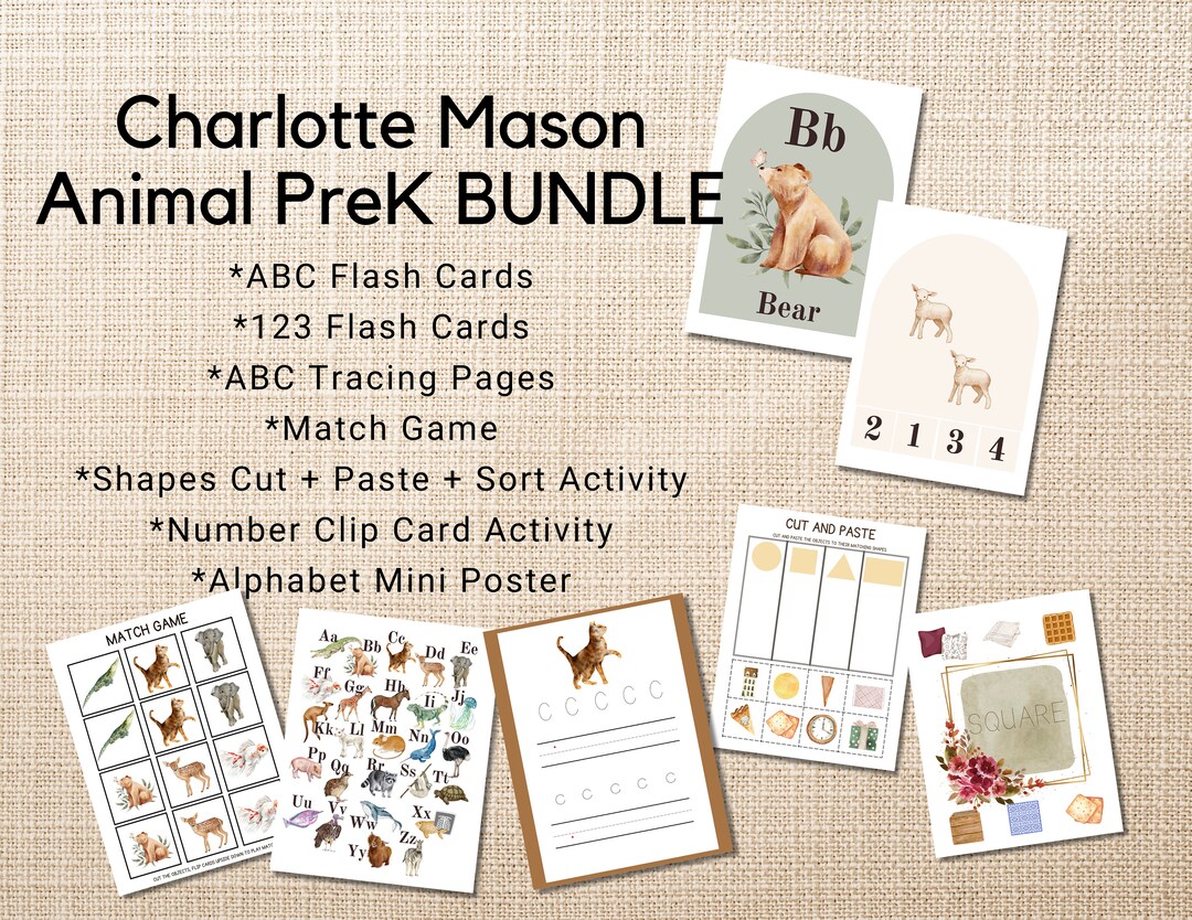 Watercolor Animal ABC 123 Bundle - Preschool Literacy Numbers Nature ...