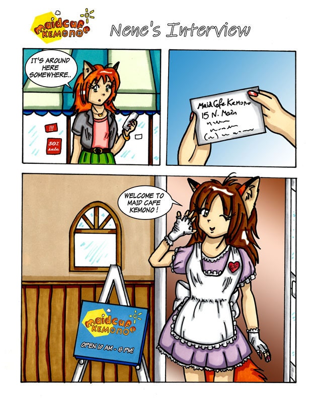 DIGITAL VERSION : Maid Cafe Kemono Dessert Panic Comic Book - Etsy