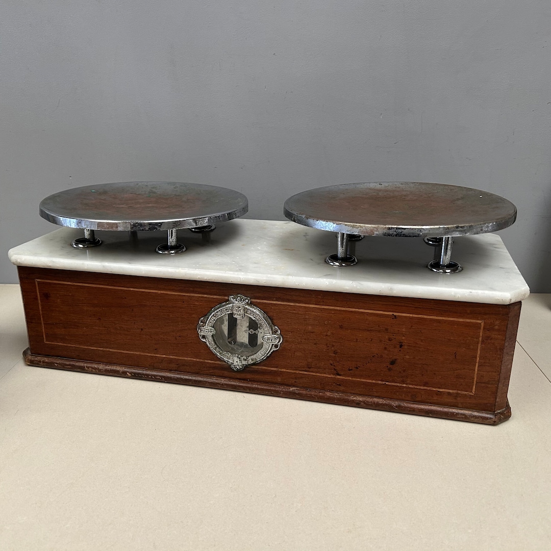 Rare Vintage French Shop Boulangerie Balance Weighing Scales Hardwood ...
