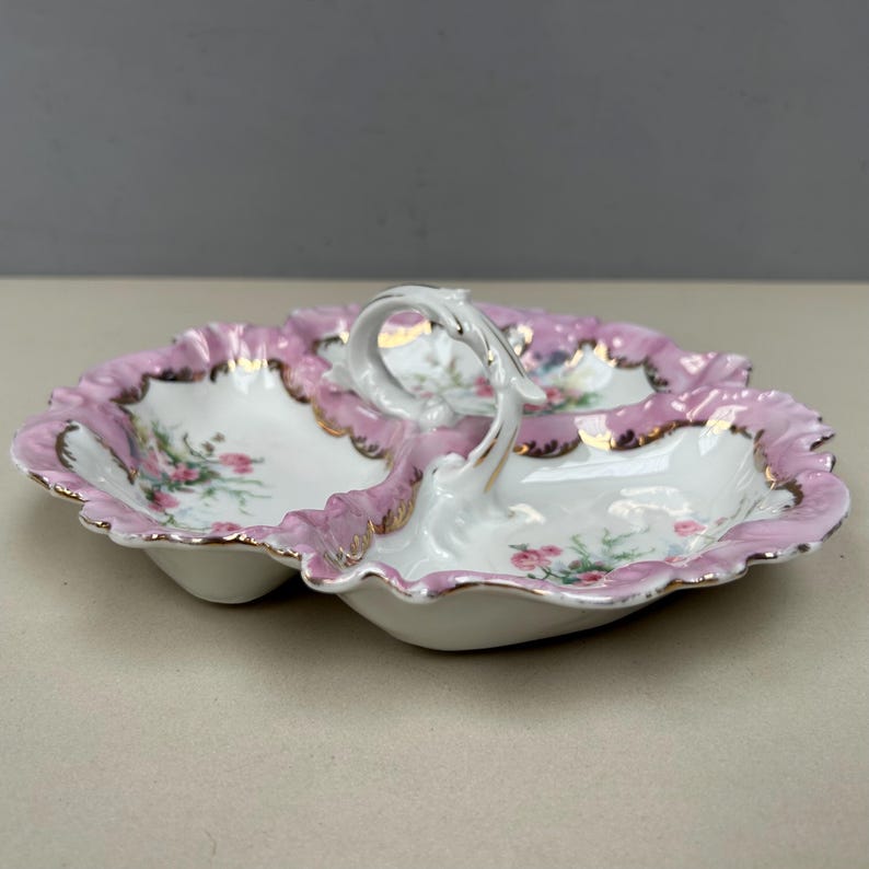Antique Prov Saxe E.S Germany Serving Bowl White Porcelaine Flowers ...