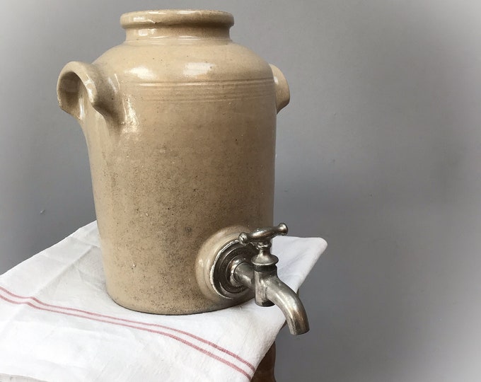 Large Heavy Antique Stoneware Bottle Jar Pot With Pouring Tap. Grey ...
