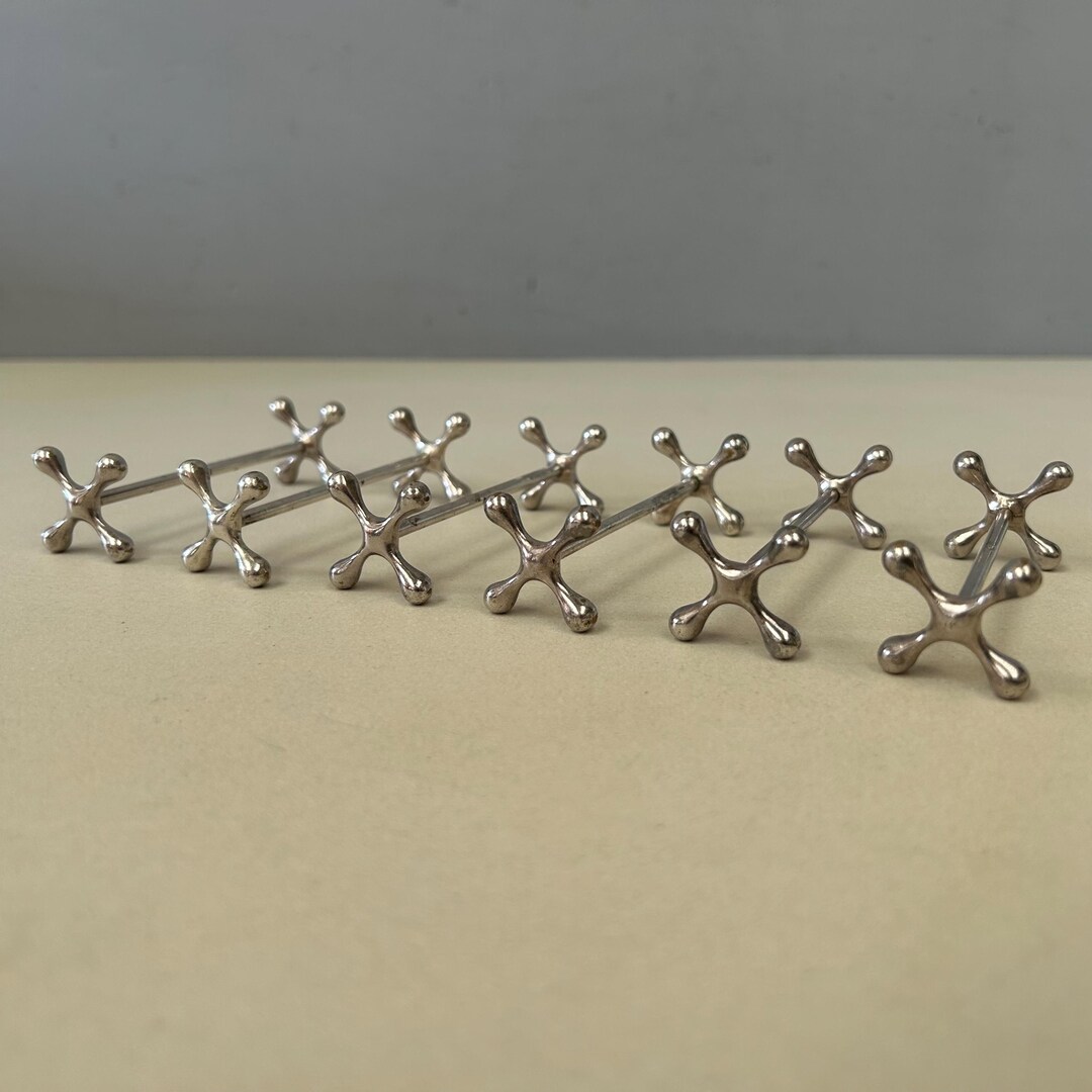 Set of 6 WMF Silver Plate Antique Knife Rests Cutlery Holders Table ...