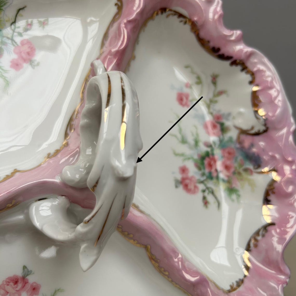 Antique Prov Saxe E.S Germany Serving Bowl White Porcelaine Flowers ...