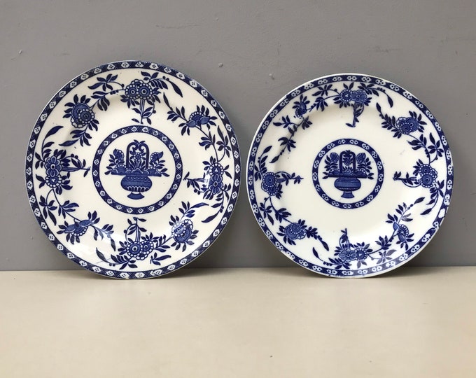 Antique Delph James M. Shaw & Co. New York Vitreous China Blue and ...