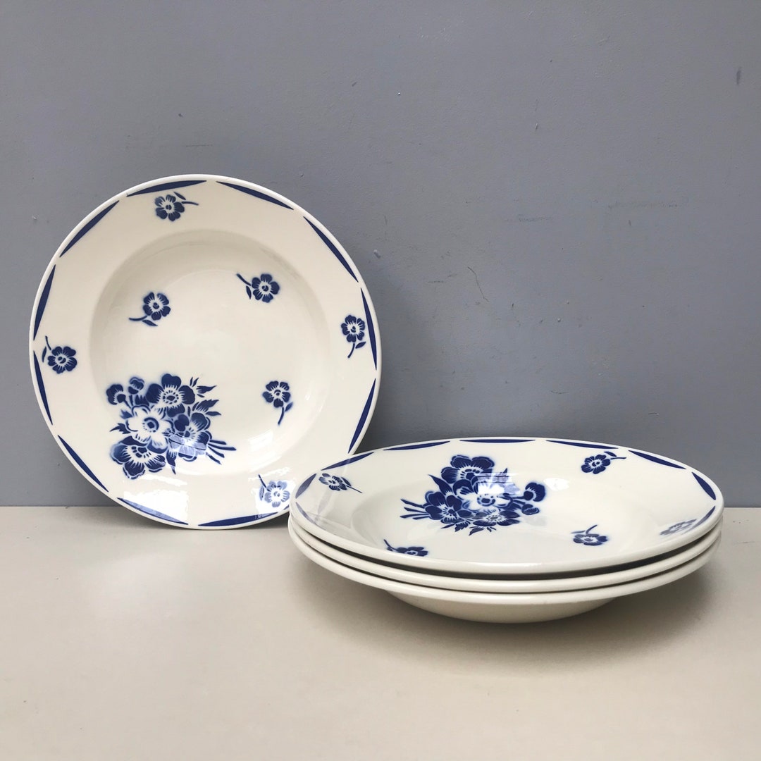 Set of 4 Vintage French Soup Bowls Shallow, Deep Plates More Available ...