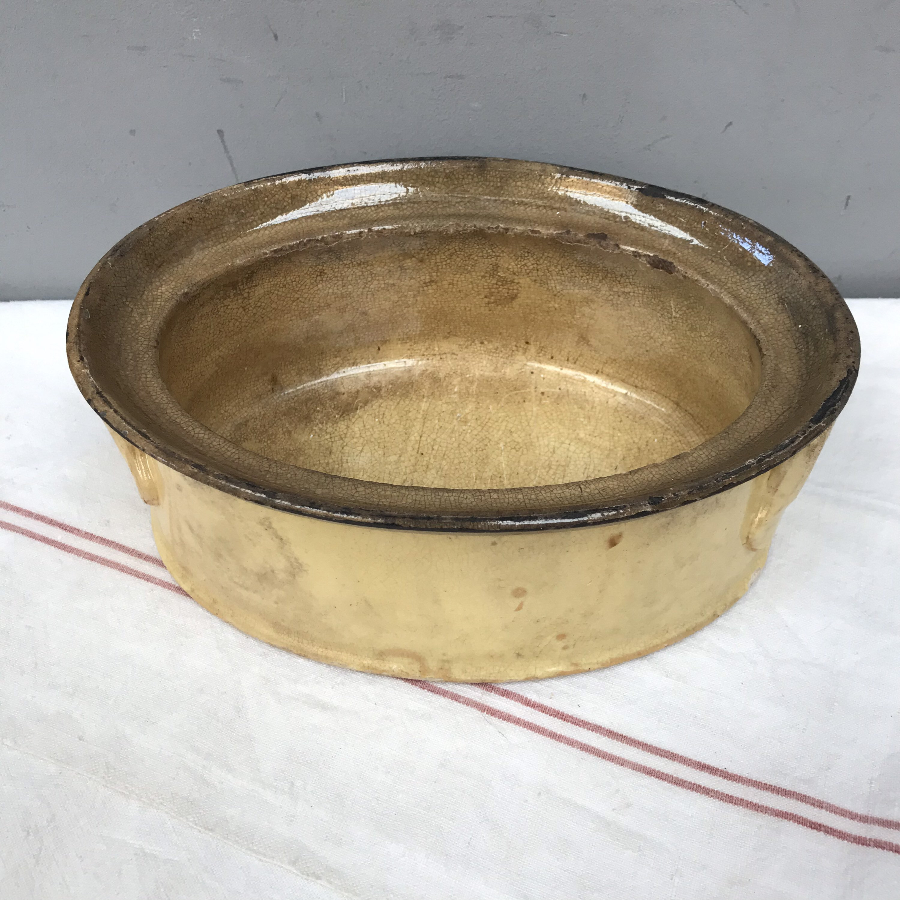 Unique Large Oval Antique French Stoneware cooking pot. | Etsy