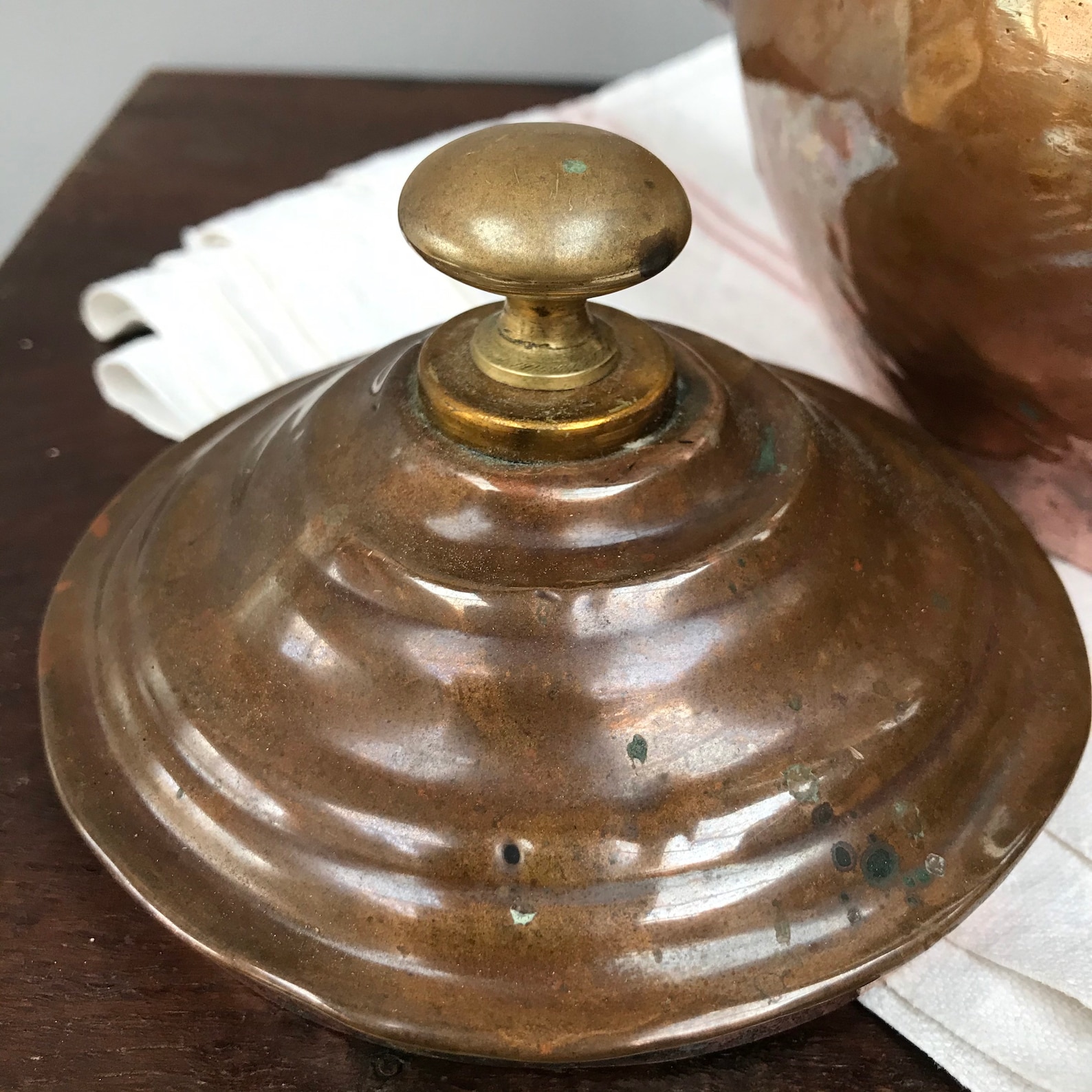 Antique French Copper Kettle – Shabby Chic Teapot, Decorative Use Only ...