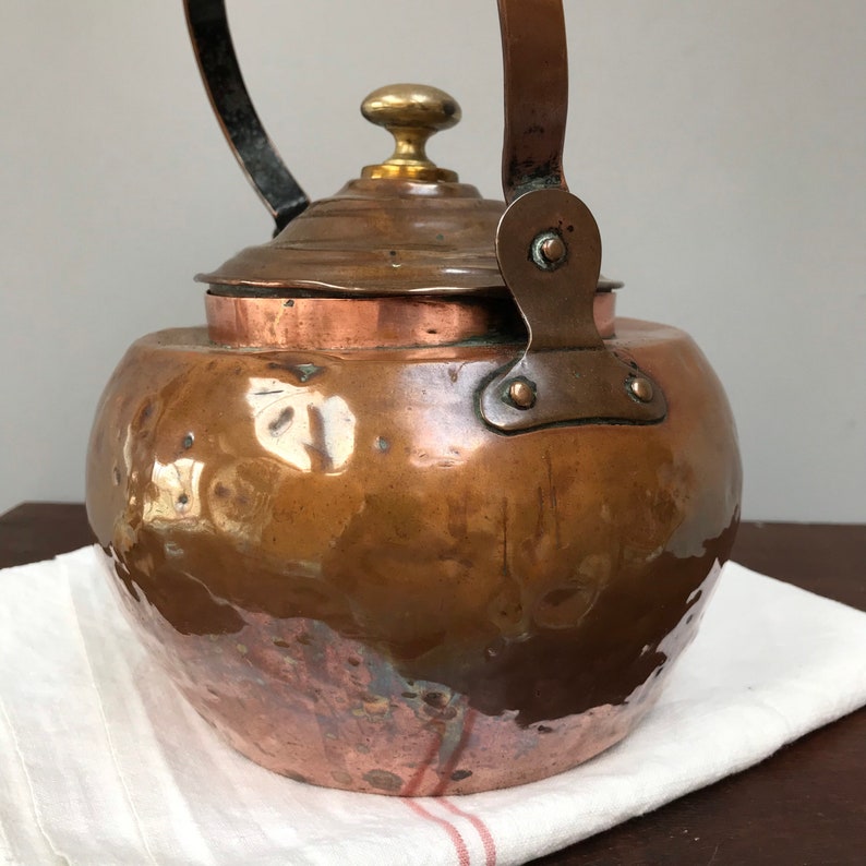 Antique French Copper Kettle – Shabby Chic Teapot, Decorative Use Only ...