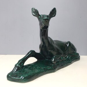 S R Bonome Paris Large Ceramic Resting Deer Sculpture. - Etsy