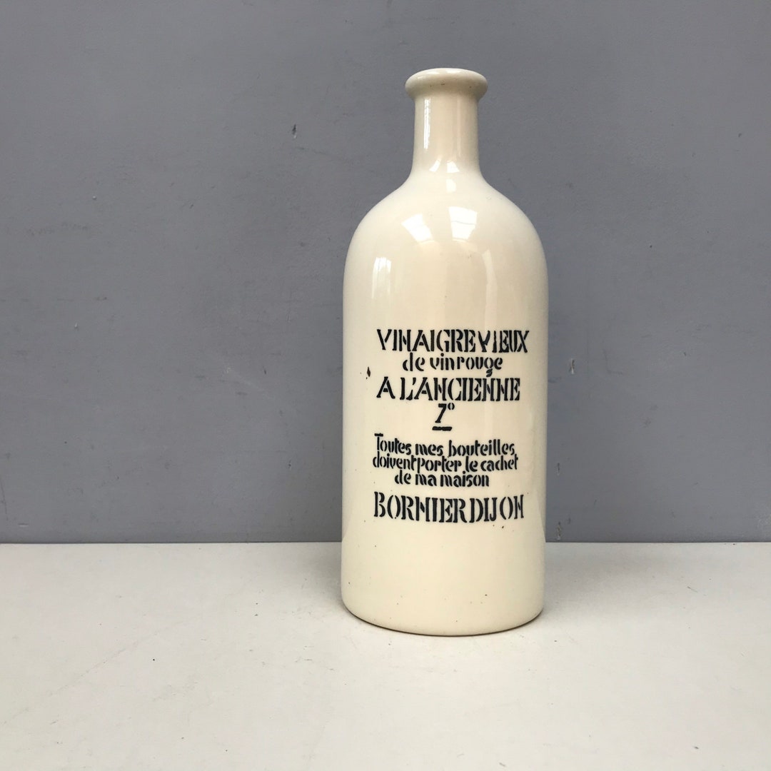 Very Large Vintage French Glazed Vinegar Bottle in Beige Stoneware ...