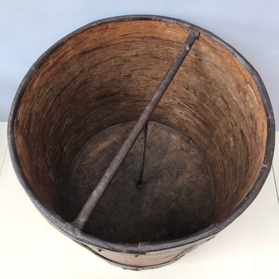 Extra Large Antique French Wooden Grain Measure. Double | Etsy