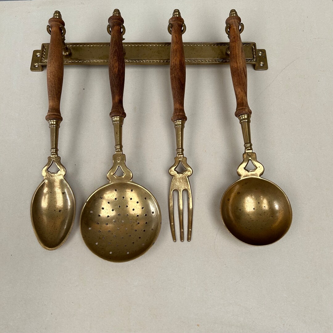 Set of 4 Vintage French Cooking Utensils for Decoration With Hanging ...
